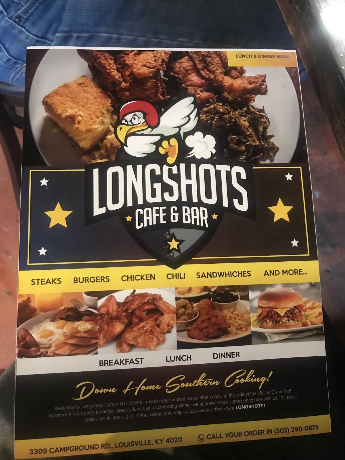 Menu at Long Shots Sports Cafe & Bar, Louisville