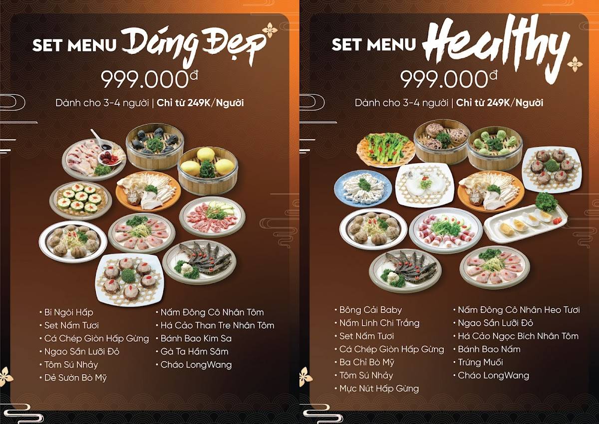 Menu at Long Wang - Lẩu Hấp Thủy Nhiệt Hồng Kông - 11 Phạm Ngọc Thạch ...