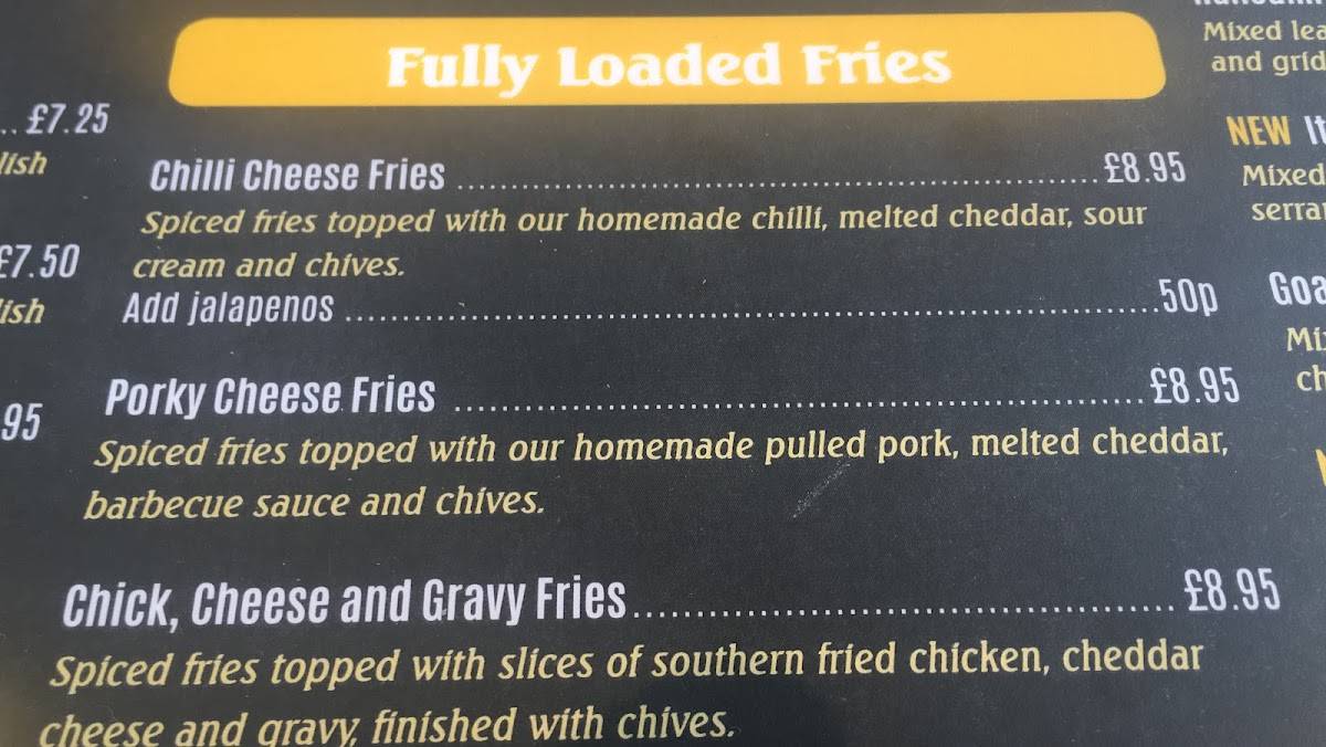 Menu at Lookout Cafe, Weymouth