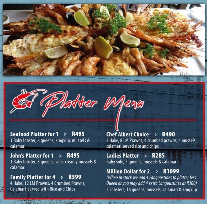 Menu at Lord Prawn Fish & Grill restaurant, Durban