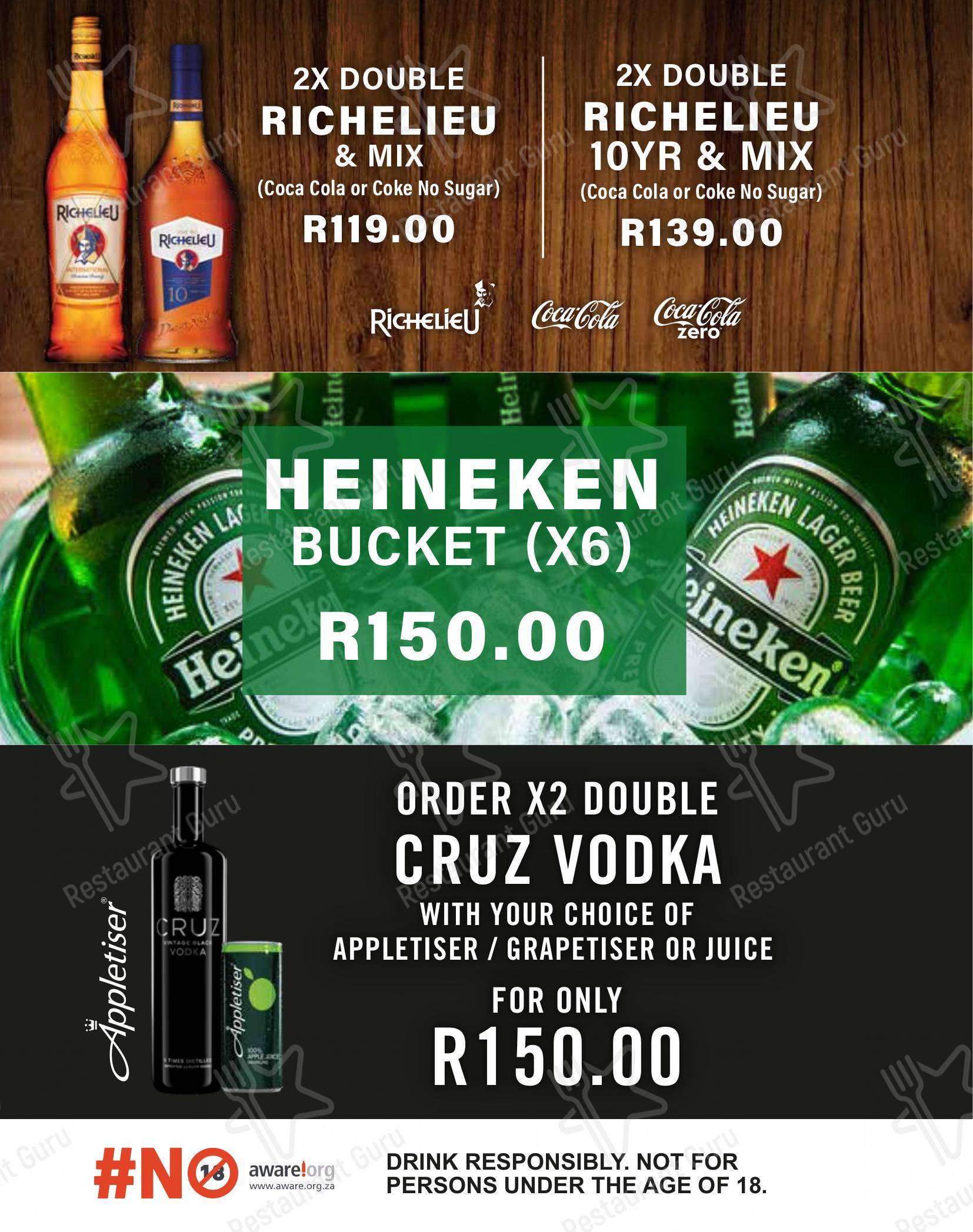 Menu at Lord Prawn Fish & Grill restaurant, Durban