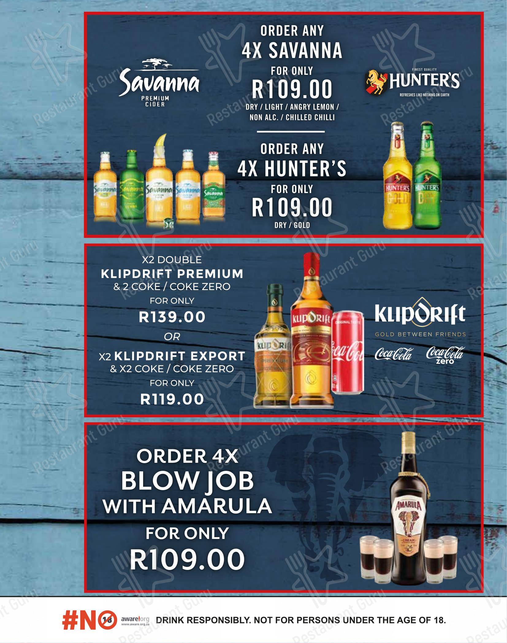 Menu at Lord Prawn Fish & Grill restaurant, Durban