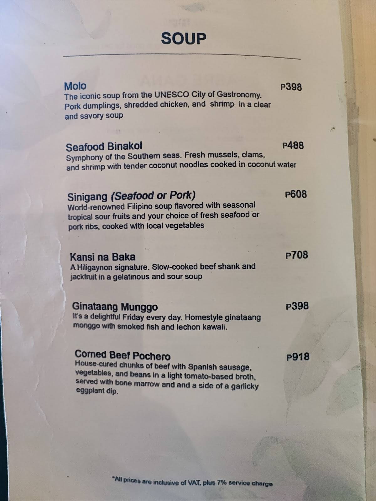 Menu at Lore by Chef Tatung restaurant, Taguig