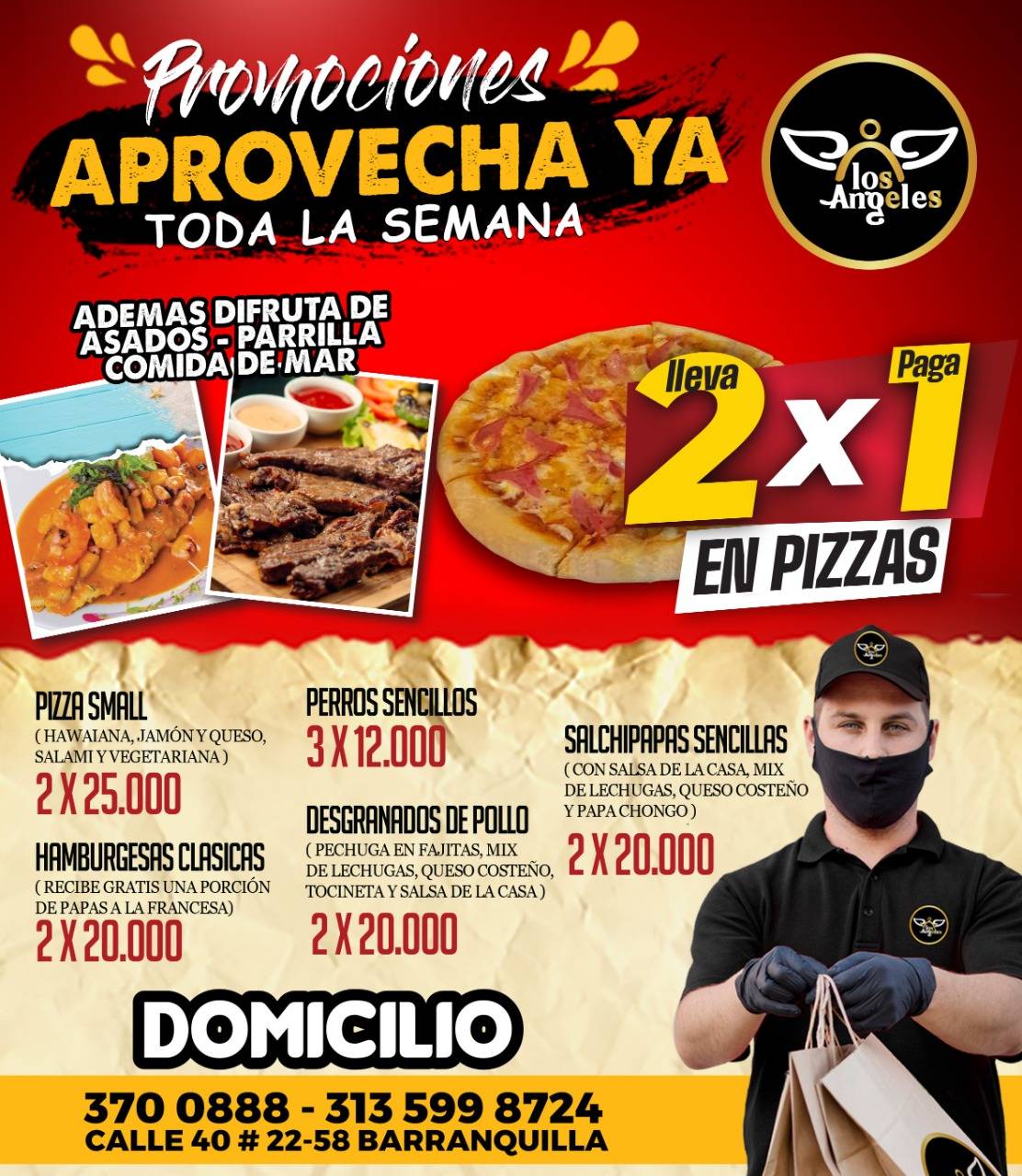 Carta de Los Ángeles Restaurante, Barranquilla, Cl. 40 #22 - 58