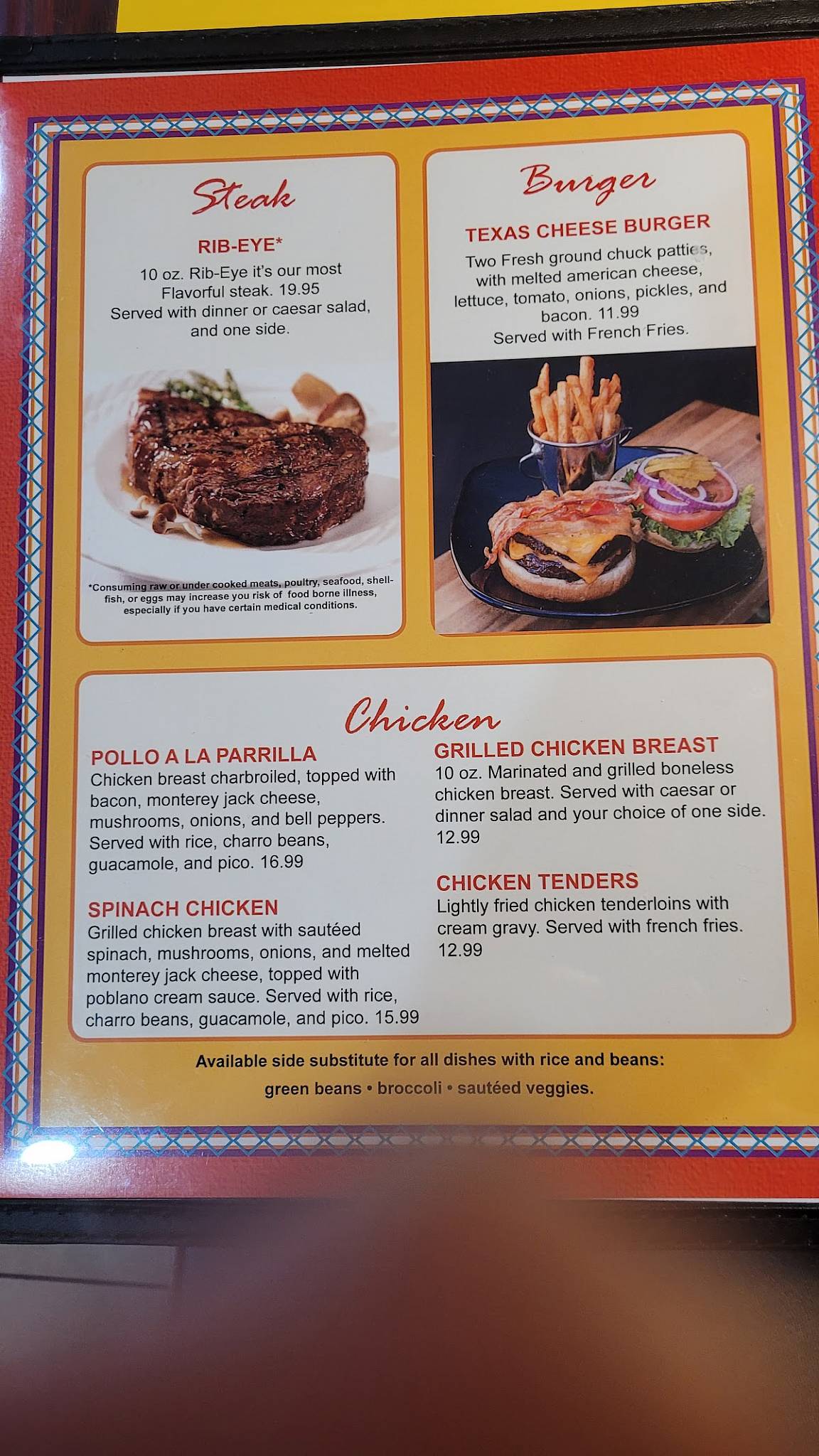 Menu at Los Cabos Mexican Grill restaurant, Sealy