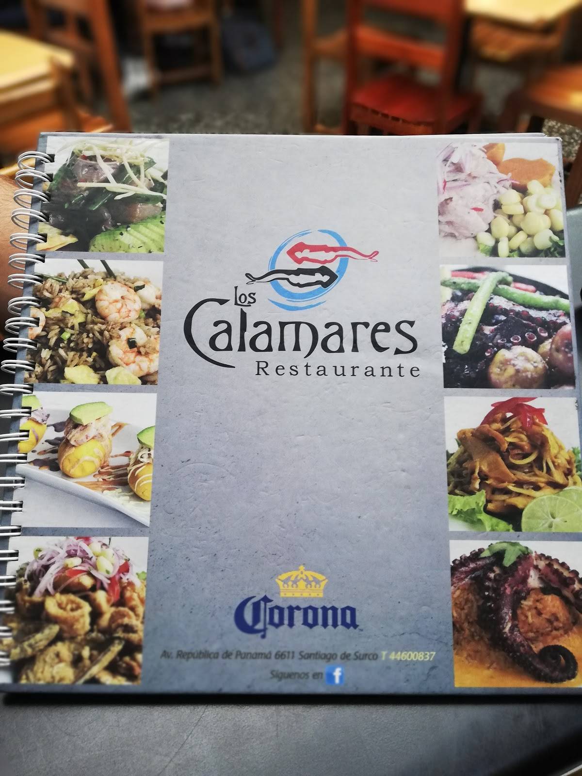 Carta del restaurante Los Calamares, Santiago del Surco
