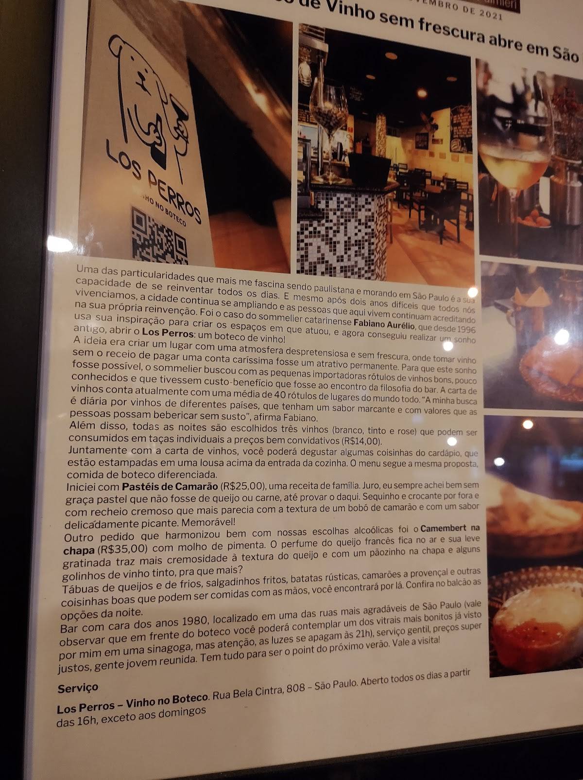 Menu em Los Perros - Vinho no Boteco pub & Bar, São Paulo