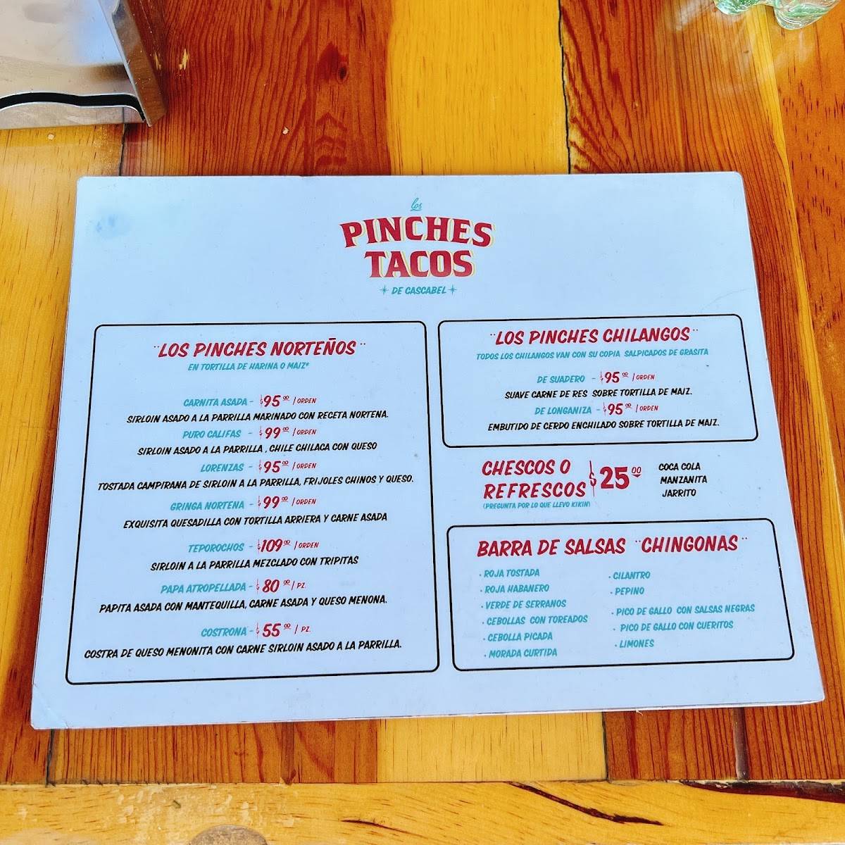 Carta del restaurante Los Pinches Tacos, Ciudad Juarez, Av. Hermanos ...