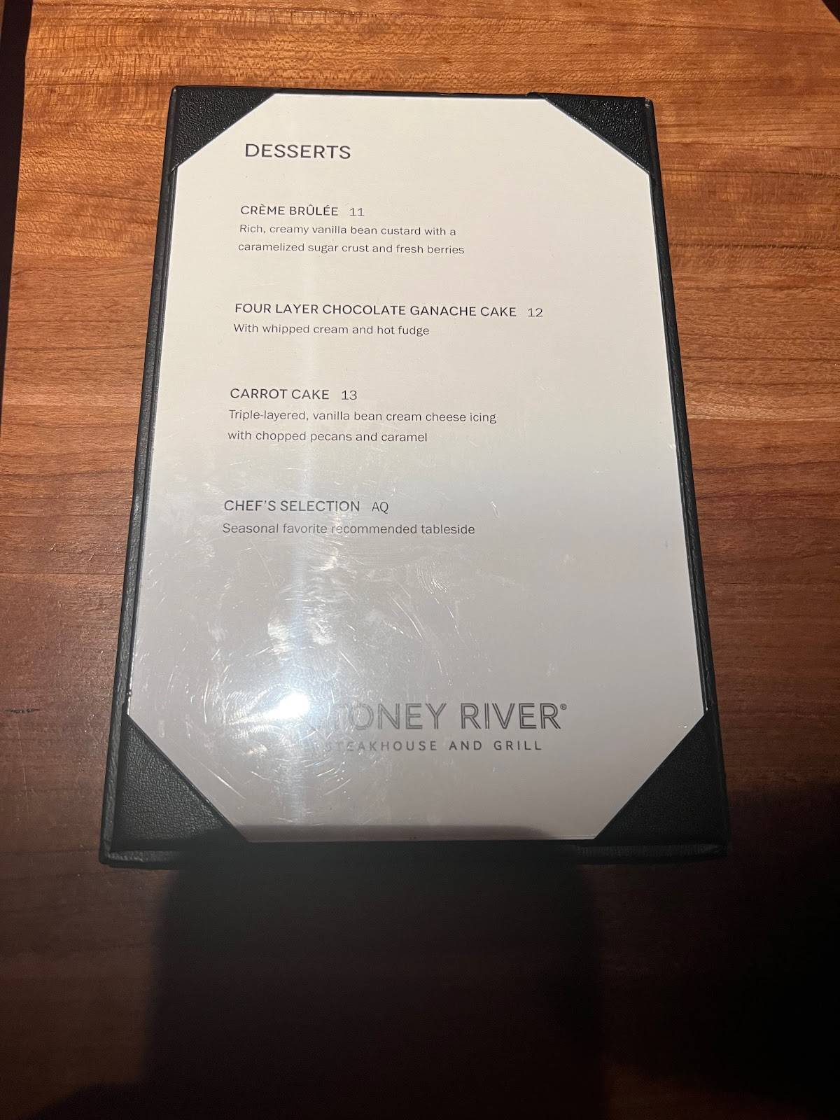 Menu at Stoney River Steakhouse and Grill, Louisville