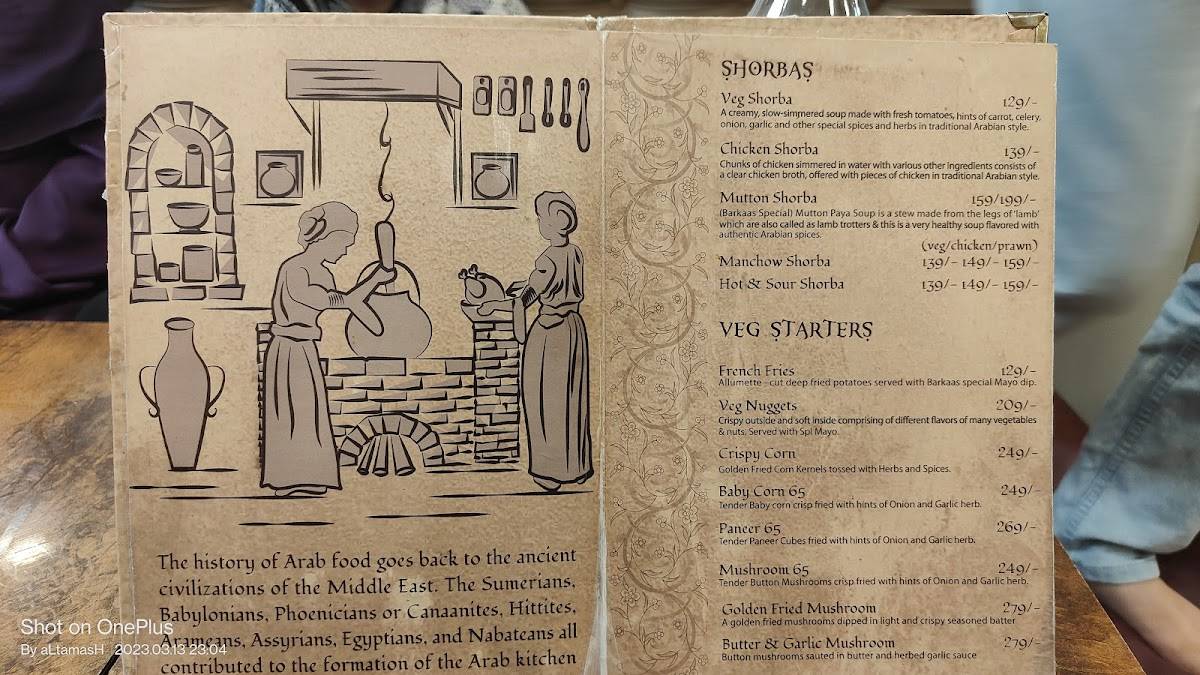 Menu at Barkaas Indo-Arabic Restaurant, Lucknow