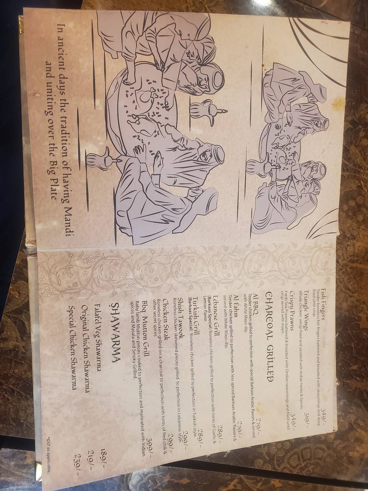 Menu at Barkaas Indo-Arabic Restaurant, Lucknow