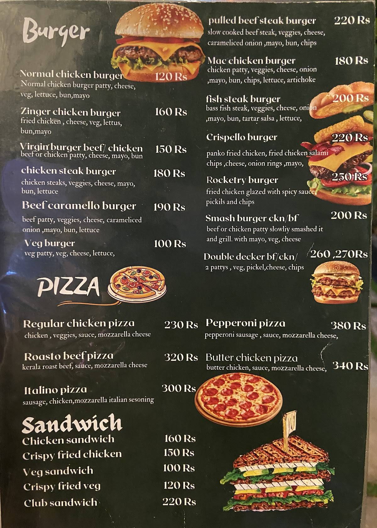 Menu at Ludo cafe, Mala