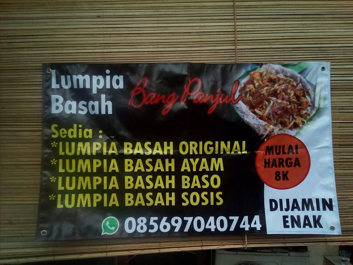 Menu at Lumpia Basah Bang Panjul restaurant, East Jakarta