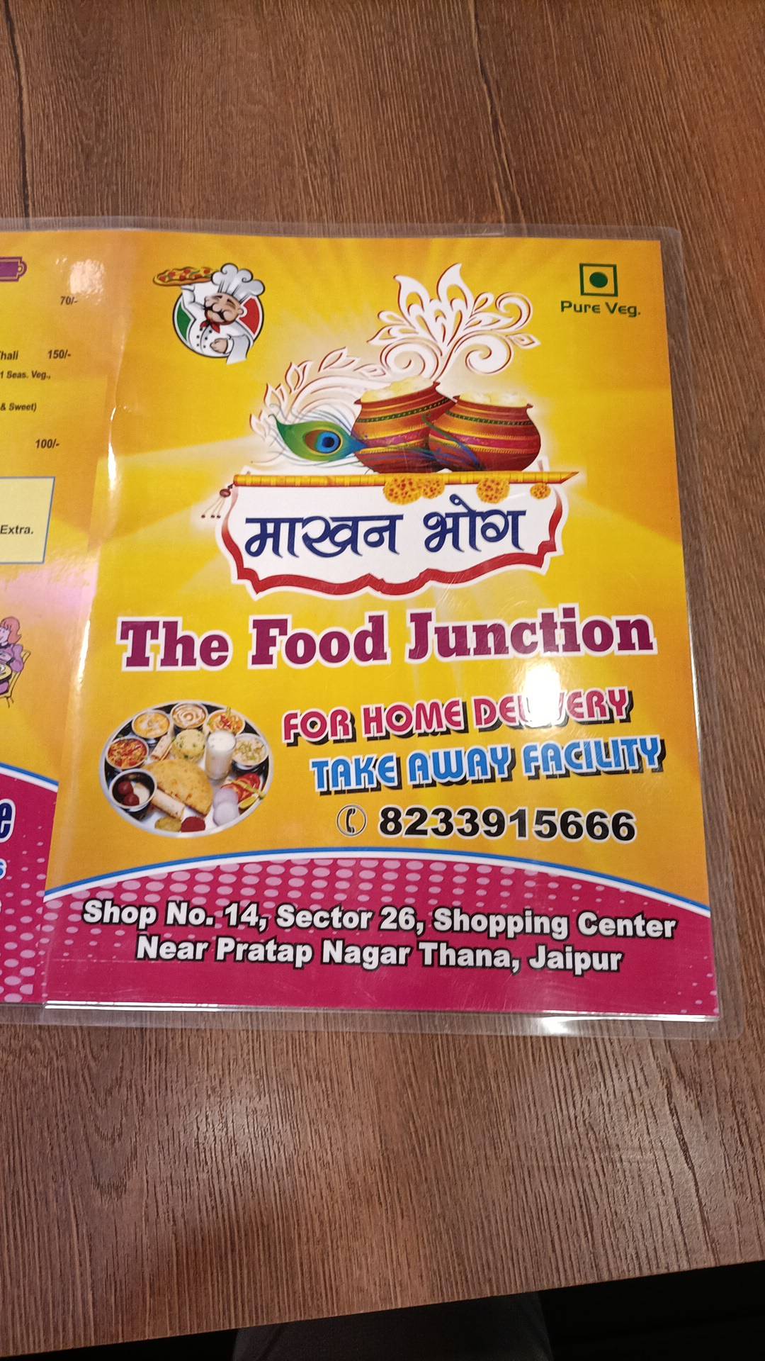Menu at MAAKHAN BHOG (the food junction), Jaipur