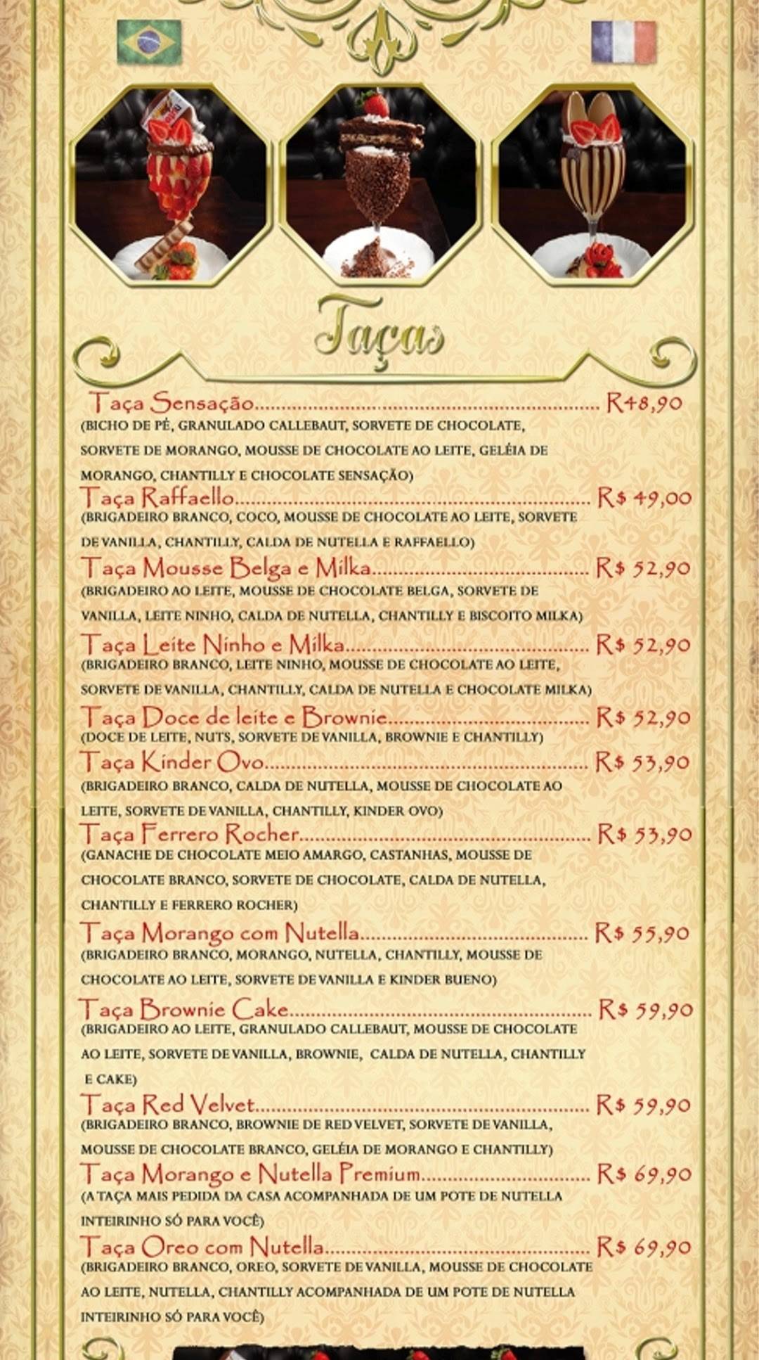 Carta del restaurante MANSION XV MOEMA, São Paulo, Av. dos Carinás