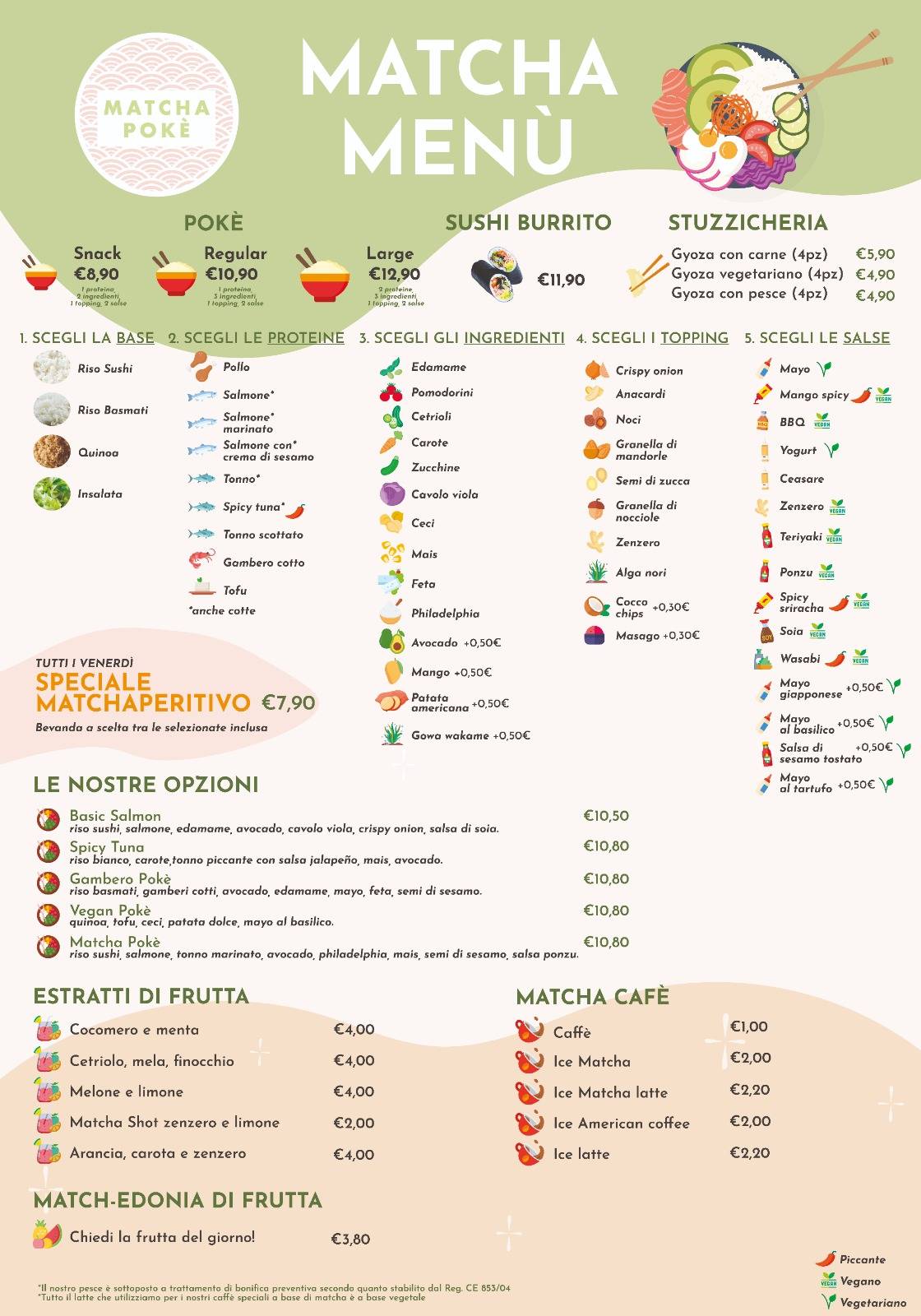 Speisekarte von MATCHA POKÈ restaurant, Pineto