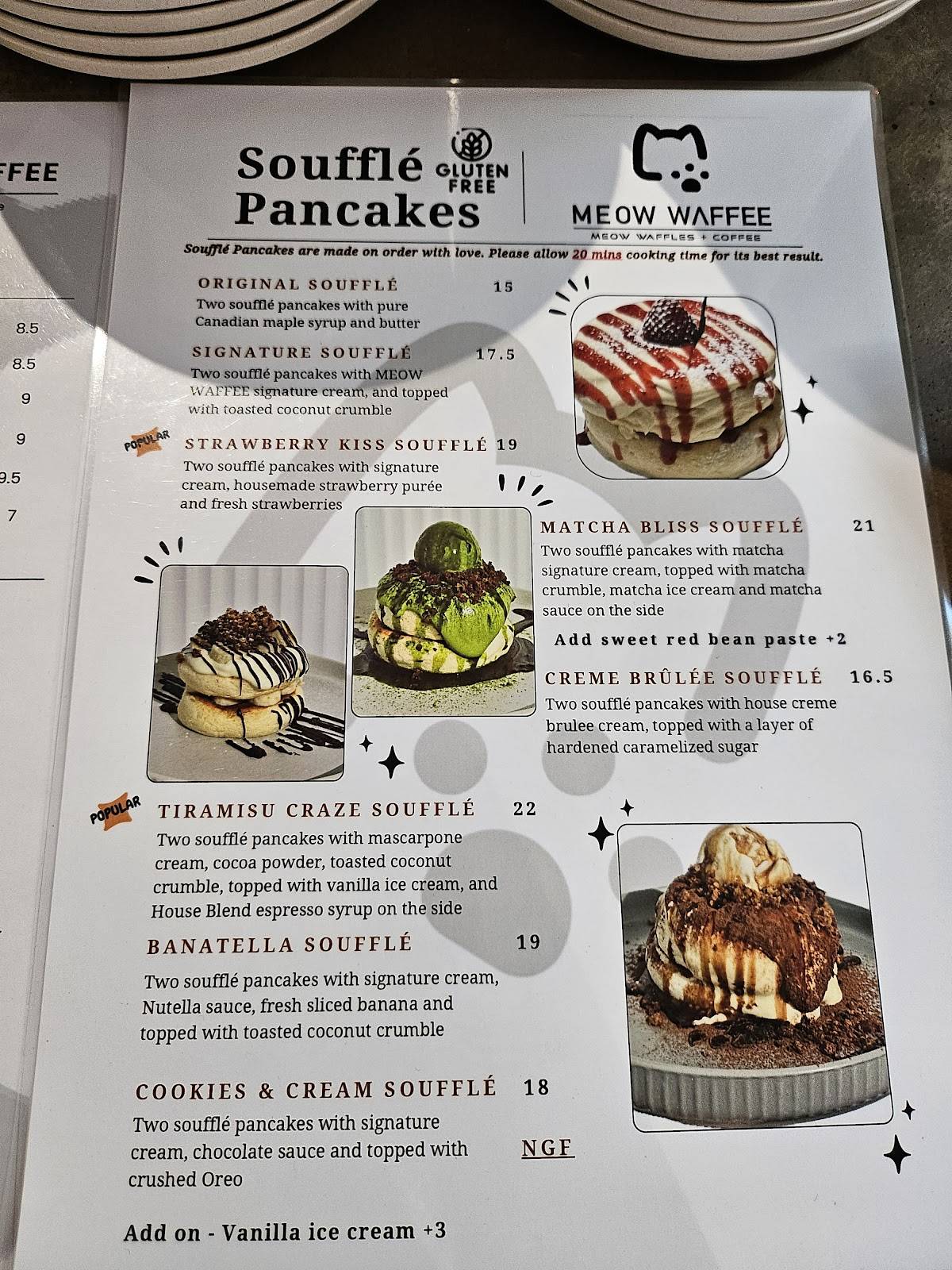 Menu at MEOW WAFFEE - Meow Waffles & Coffee, Darwin City