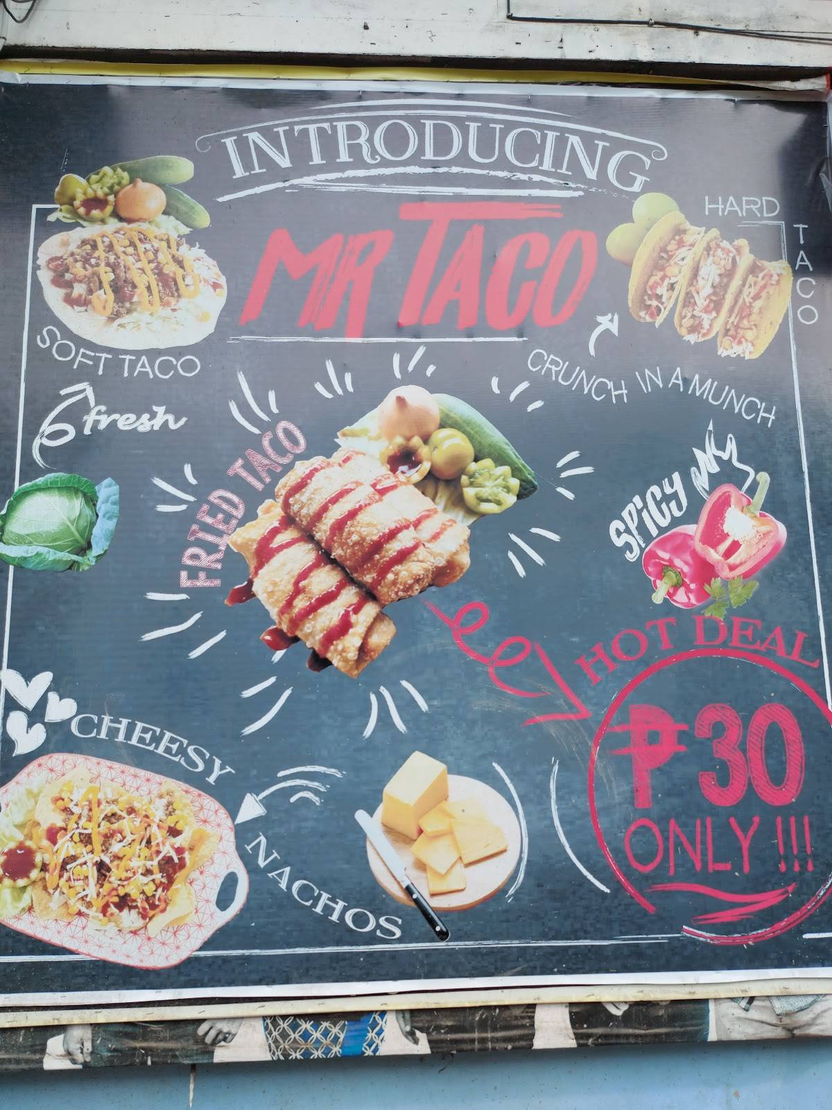 Menu at MR Taco restaurant, Davao City