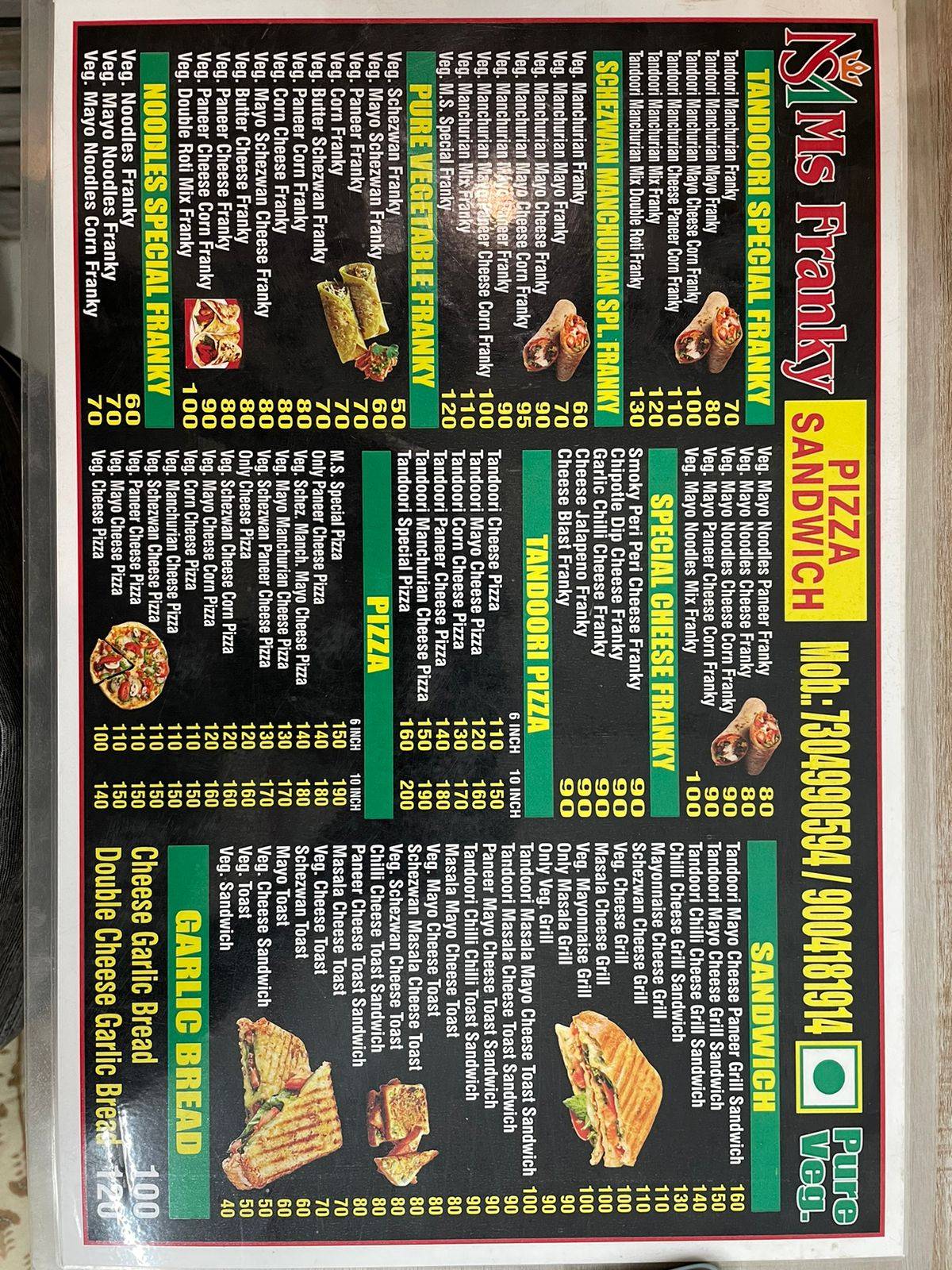Menu at Funky Franky Pizza Sandwich, Mumbai