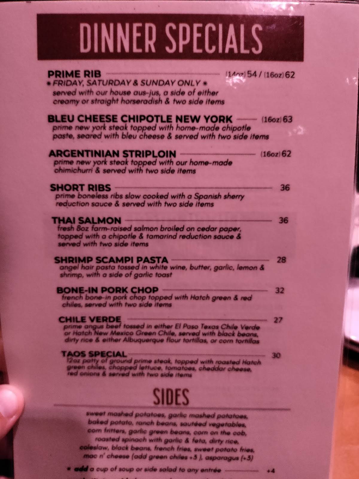 Menu at Maderas Steak & Ribs pub & bar, Los Alamitos