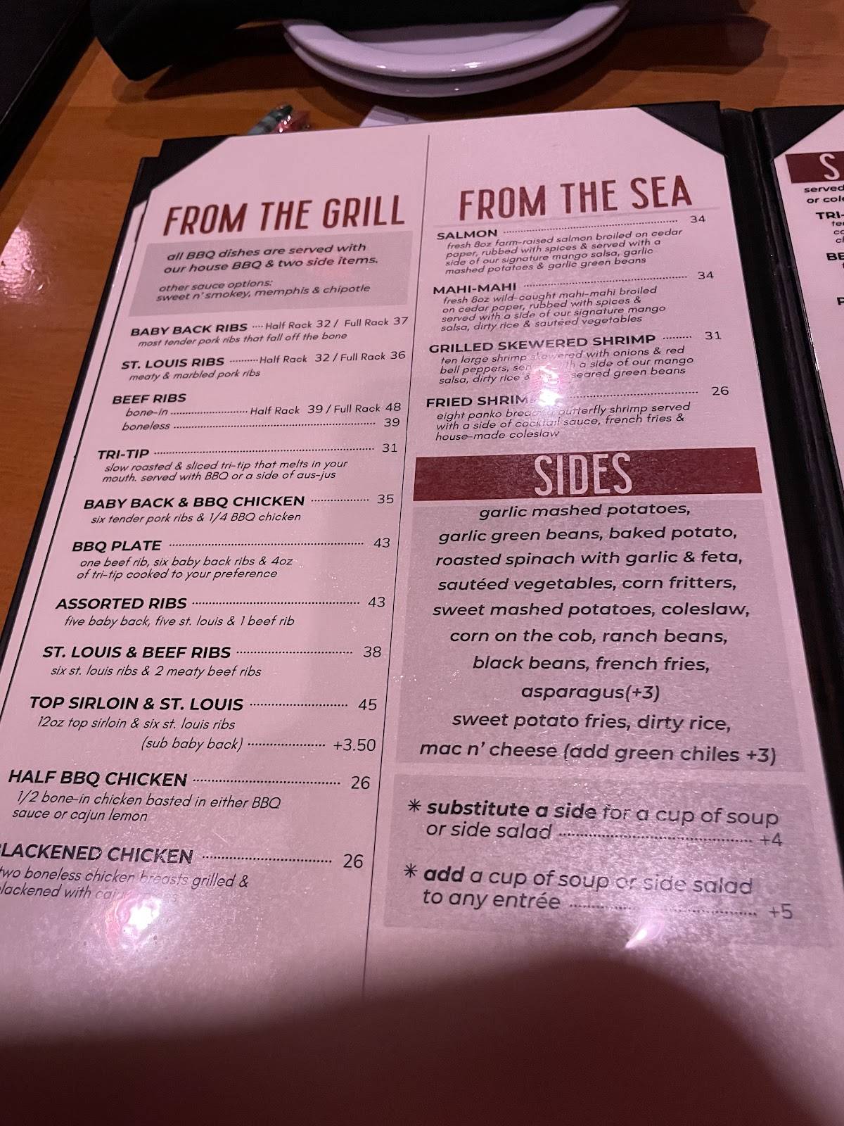 Menu at Maderas Steak & Ribs pub & bar, Los Alamitos