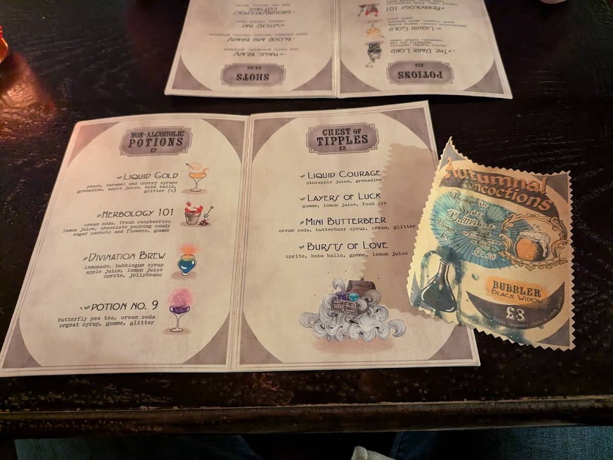 Menu at Magic Potions Tavern pub & bar, Edinburgh