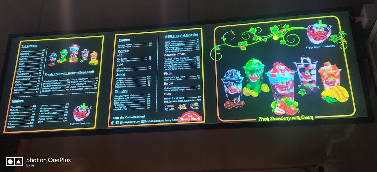 Menu at Mahabaleshwar Berry Bash, Pune, Ground Floor Millenium Plaza ...