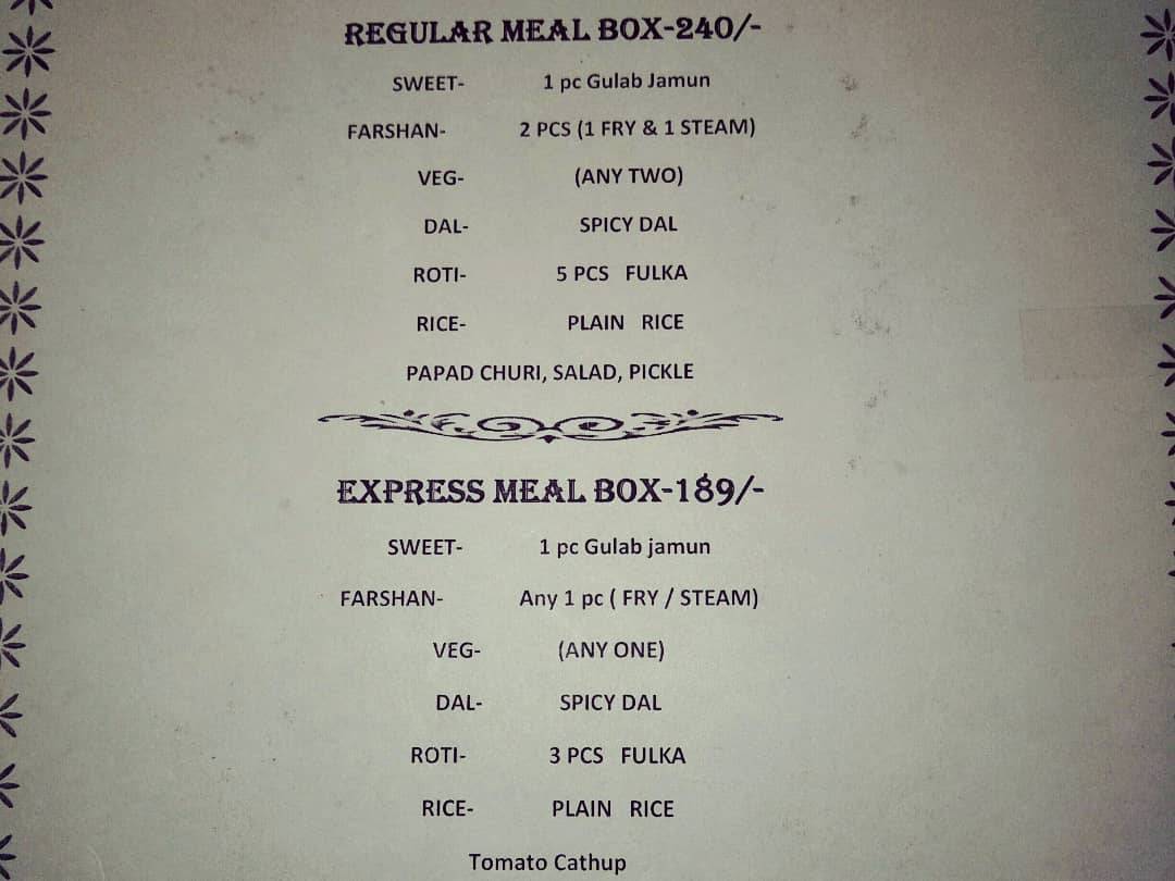 Menu at Maharaja Bhog Premium Veg Thali, Pune