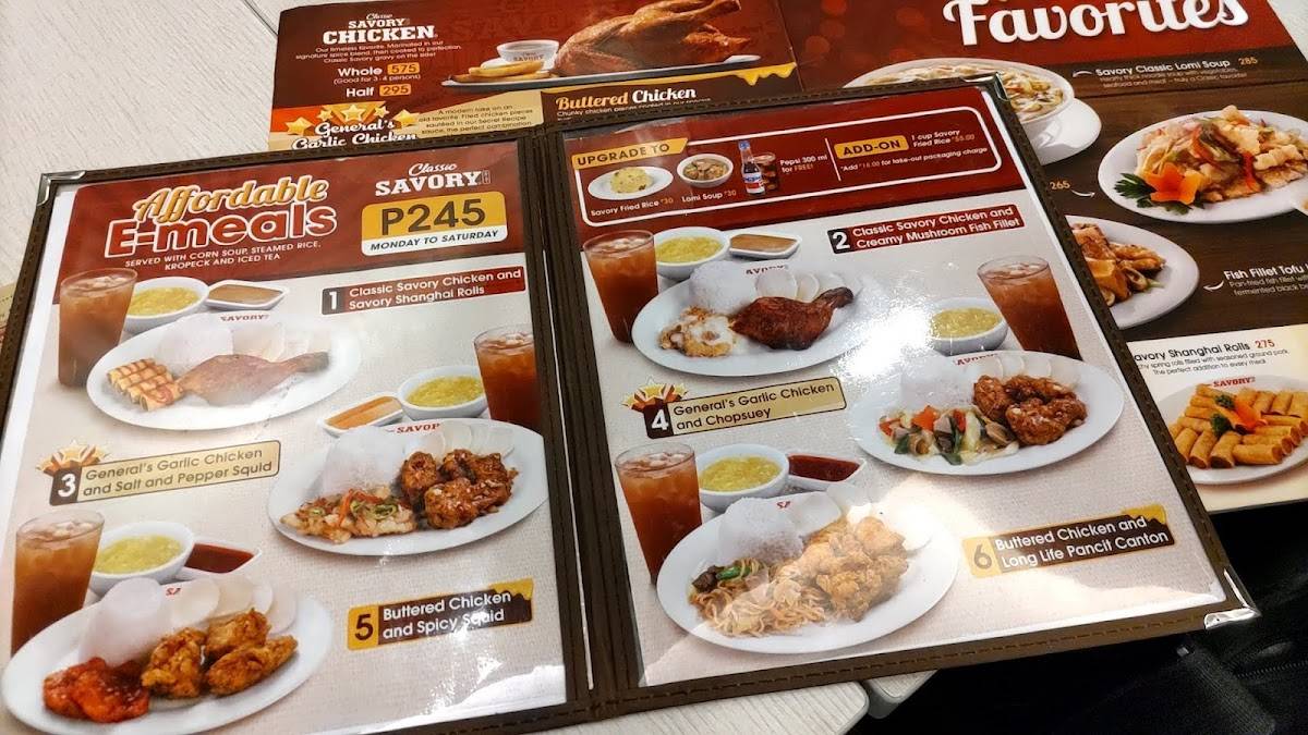 Menu at Classic Savory restaurant, Makati, Walter Mart