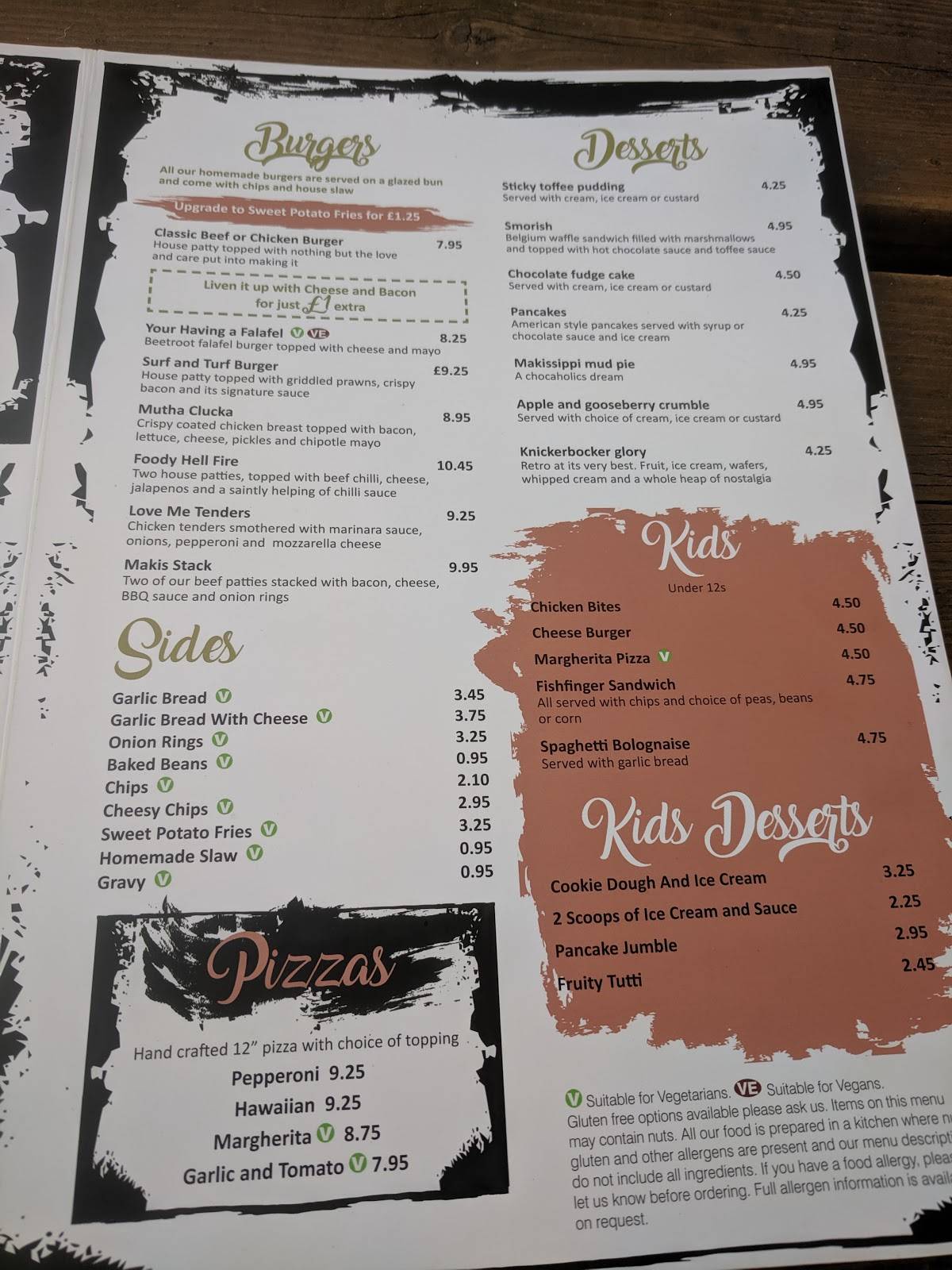 Menu at Makis Leisure Limited restaurant, Bridlington, South Cliff ...