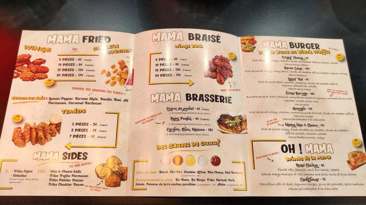 Menu au Mama Coffee Saint-Denis restaurant, Saint-Denis