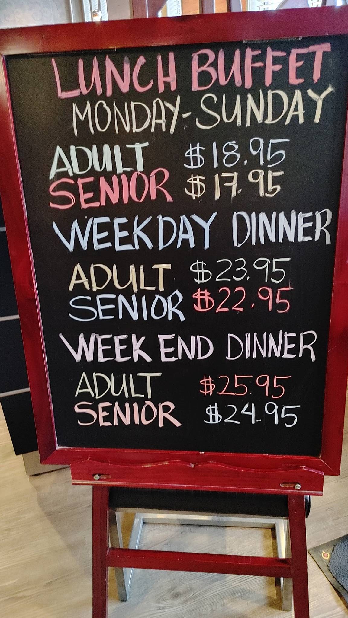 Menu at Mama Panda restaurant, Fort Saint John