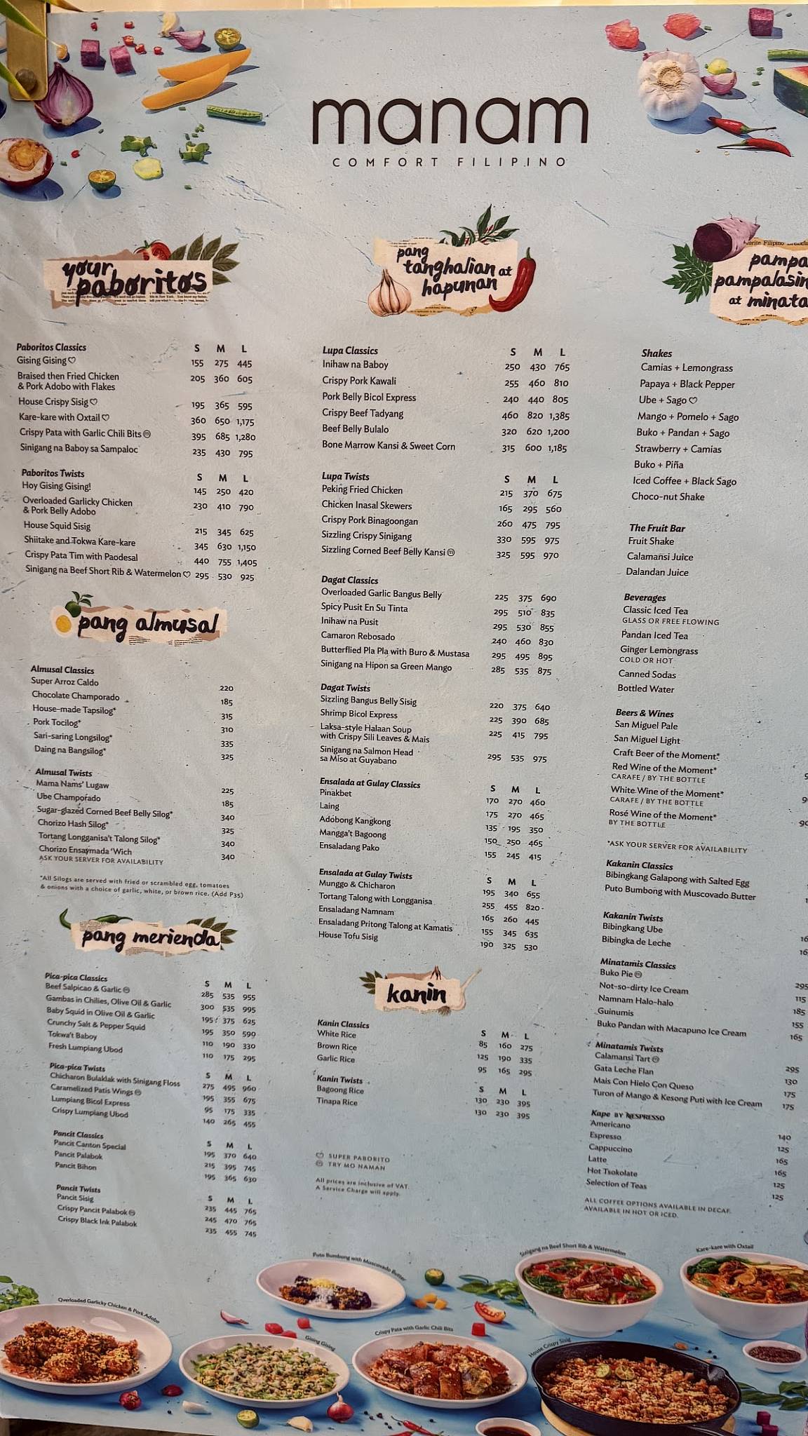 Menu at Manam - Gateway Mall 2 restaurant, Quezon City