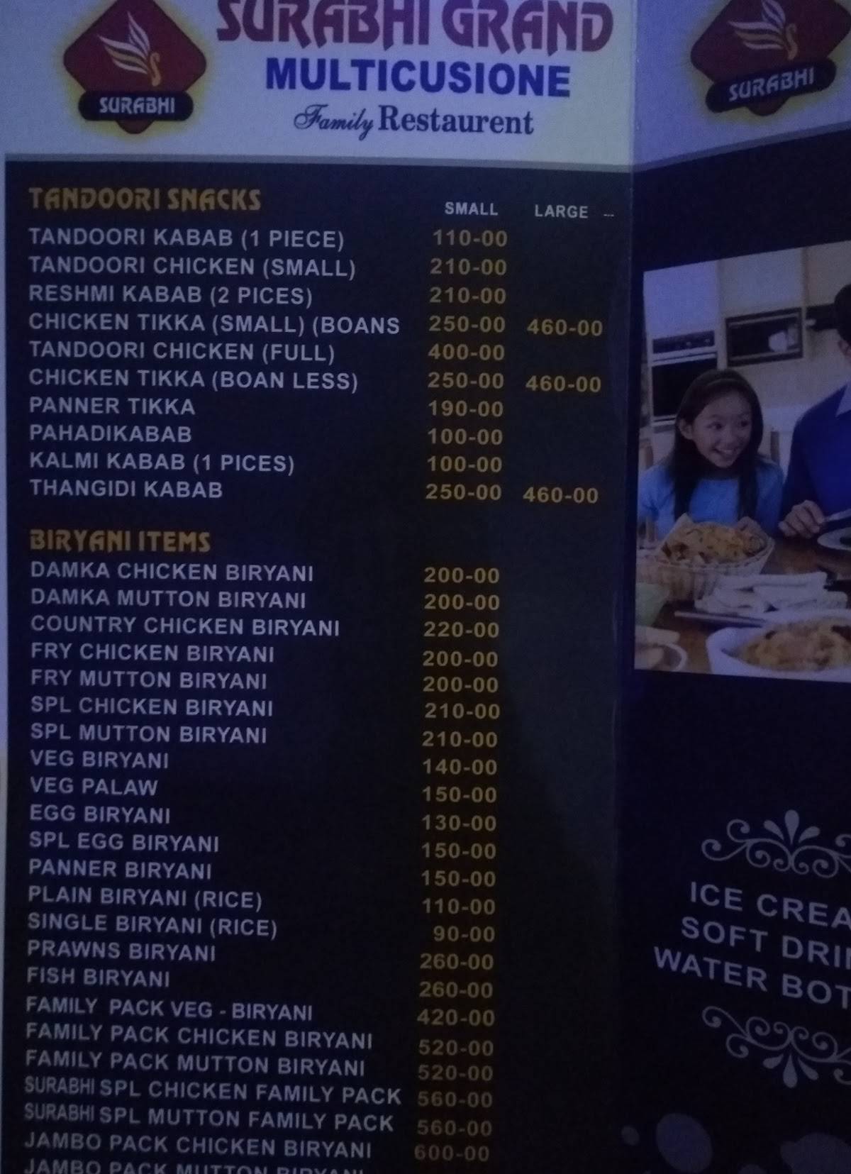 Menu at Surabhi Grand Multi Cuisine Restaurant, Mancherial