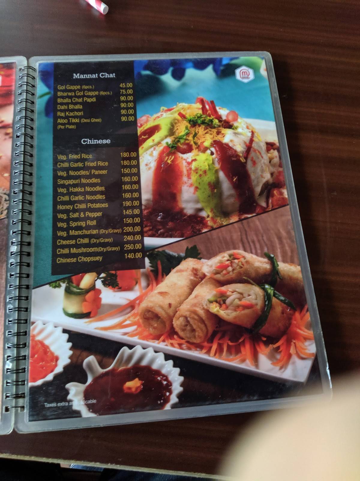 Menu at Mannat Gurugram, Sidhrawali, 65th Mile