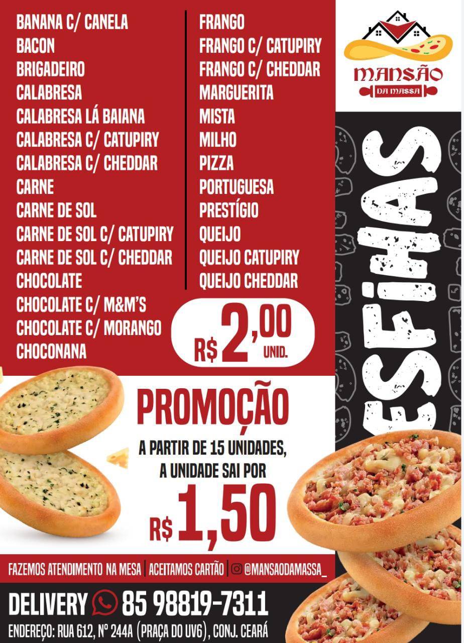 Menu em Mansão da Massa restaurante, Fortaleza