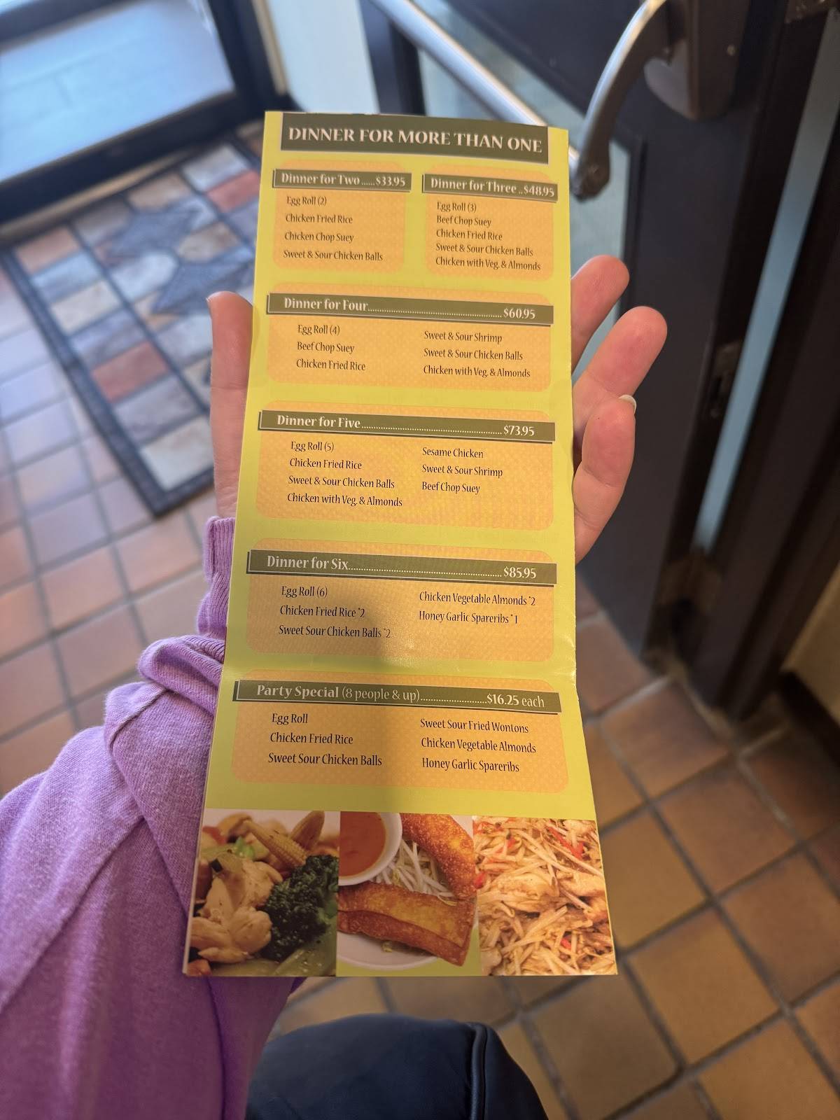 Menu at Manshou Restaurant, North Bay, 127 Lakeshore Dr
