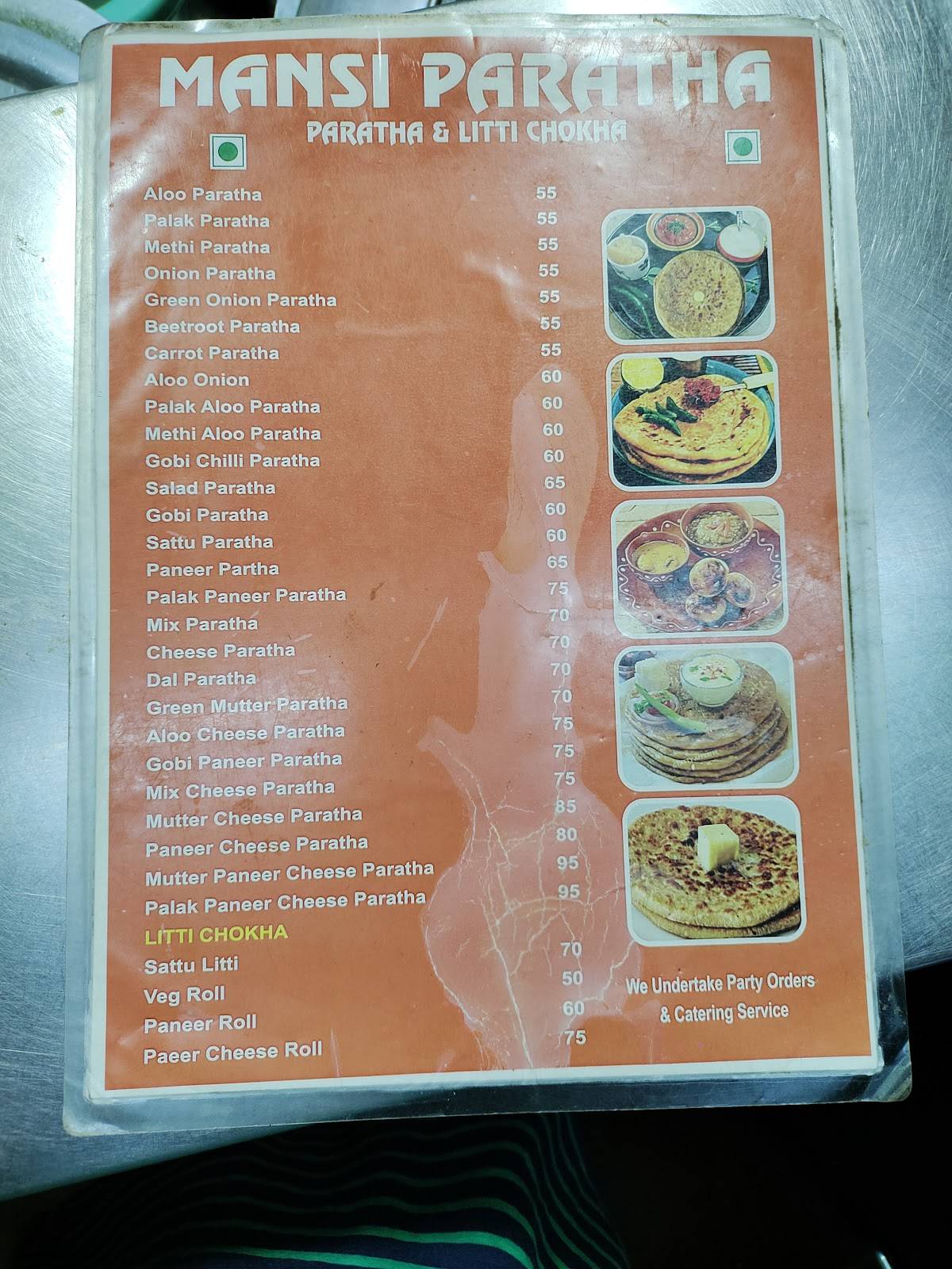 Menu at Mansi Paratha & Litti Chokha, Bengaluru