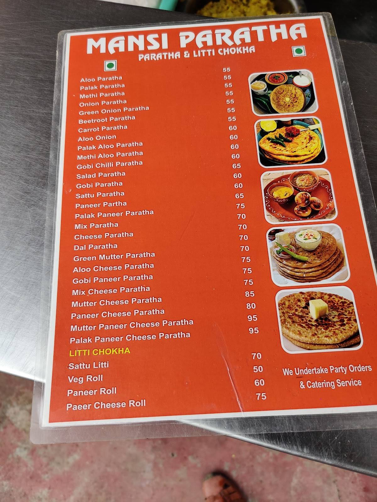 Menu at Mansi Paratha & Litti Chokha, Bengaluru
