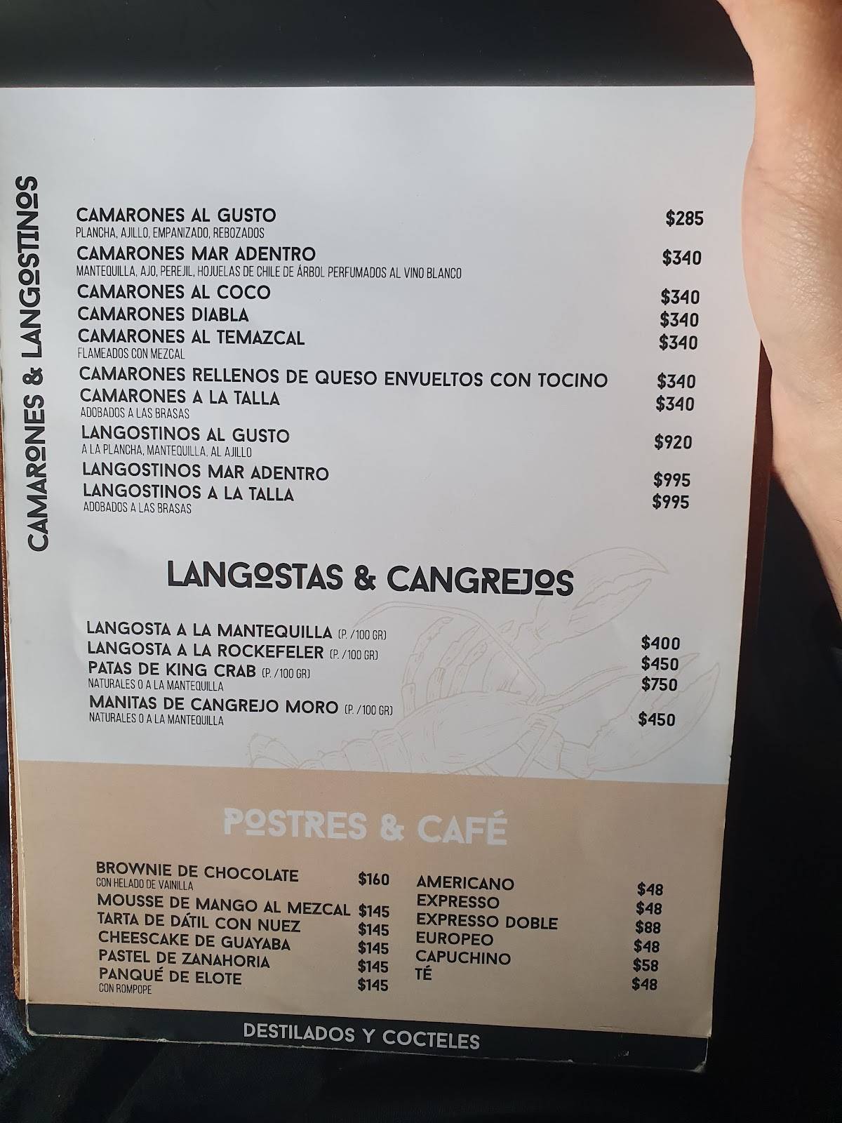 Carta de Mar Adentro Espadas-Buffet & Bar, Santiago de Querétaro, Blvd ...