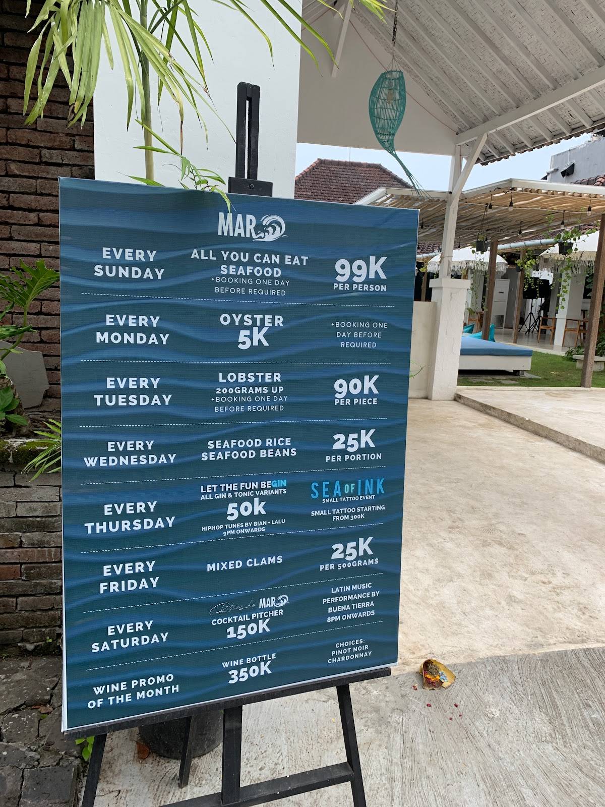 Menu at Mar Seafood Restaurant Berawa, Mengwi