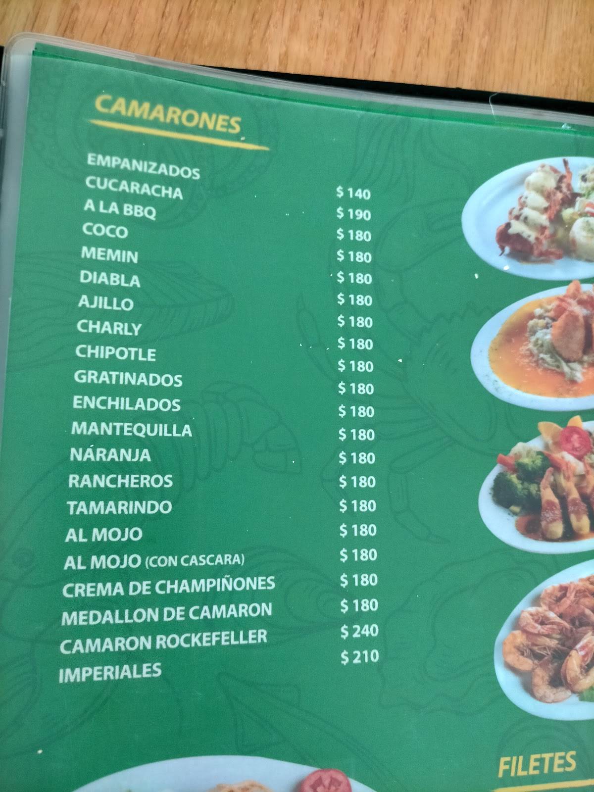 Carta del restaurante Mariscos El Memin Valle Real, Zapopan
