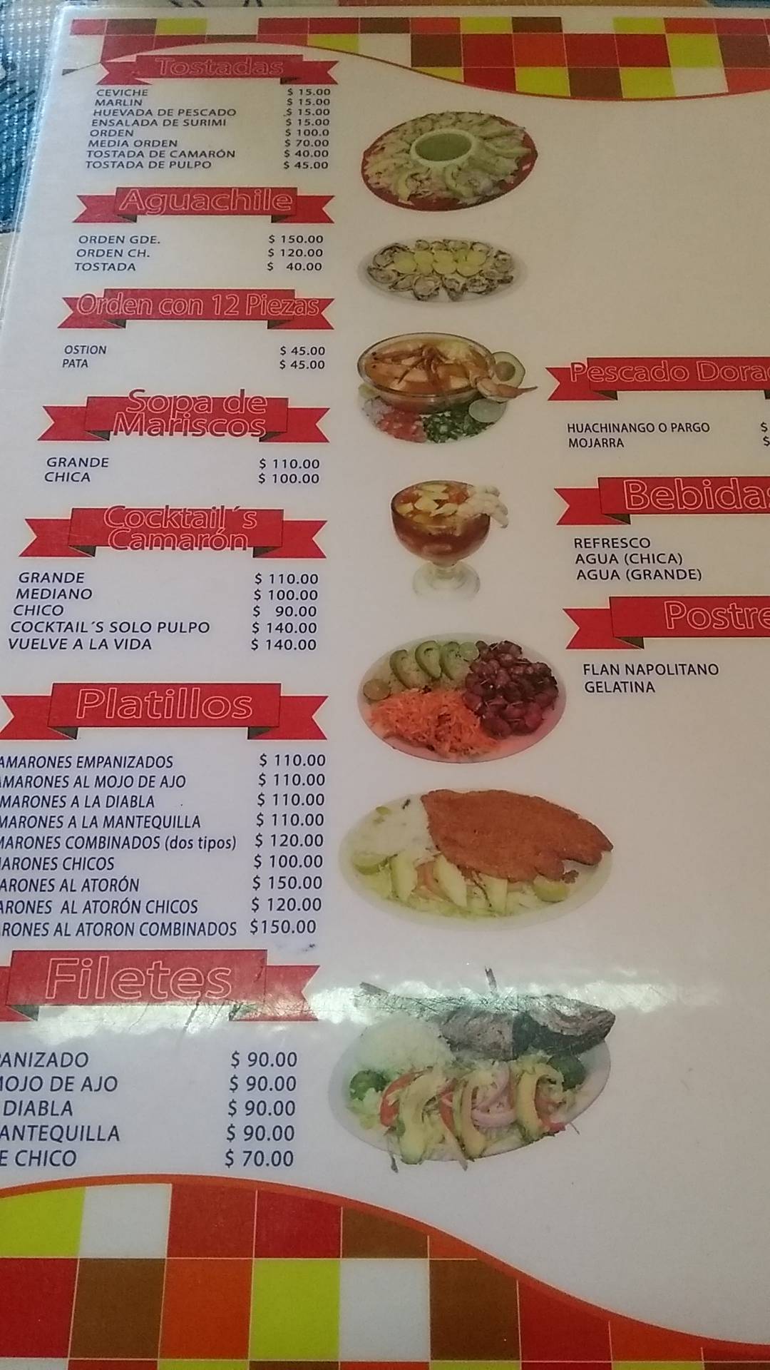 Carta del restaurante Mariscos El Atorón, Zapopan, Calz Federalismo 1733