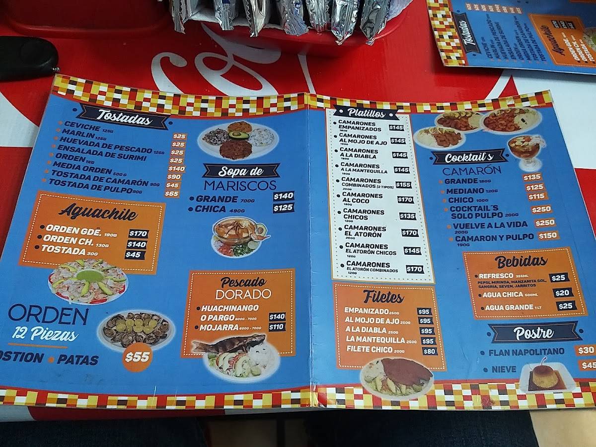 Carta del restaurante Mariscos El Atorón, Zapopan, Calz Federalismo 1733