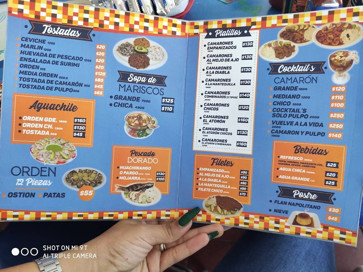 Carta del restaurante Mariscos El Atorón, Zapopan, Calz Federalismo 1733