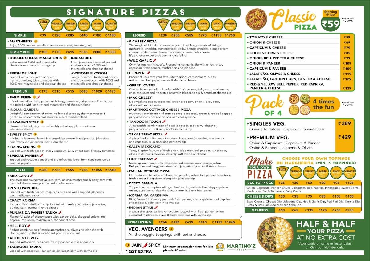 Menu at Martino'z pizza, Bhavnagar