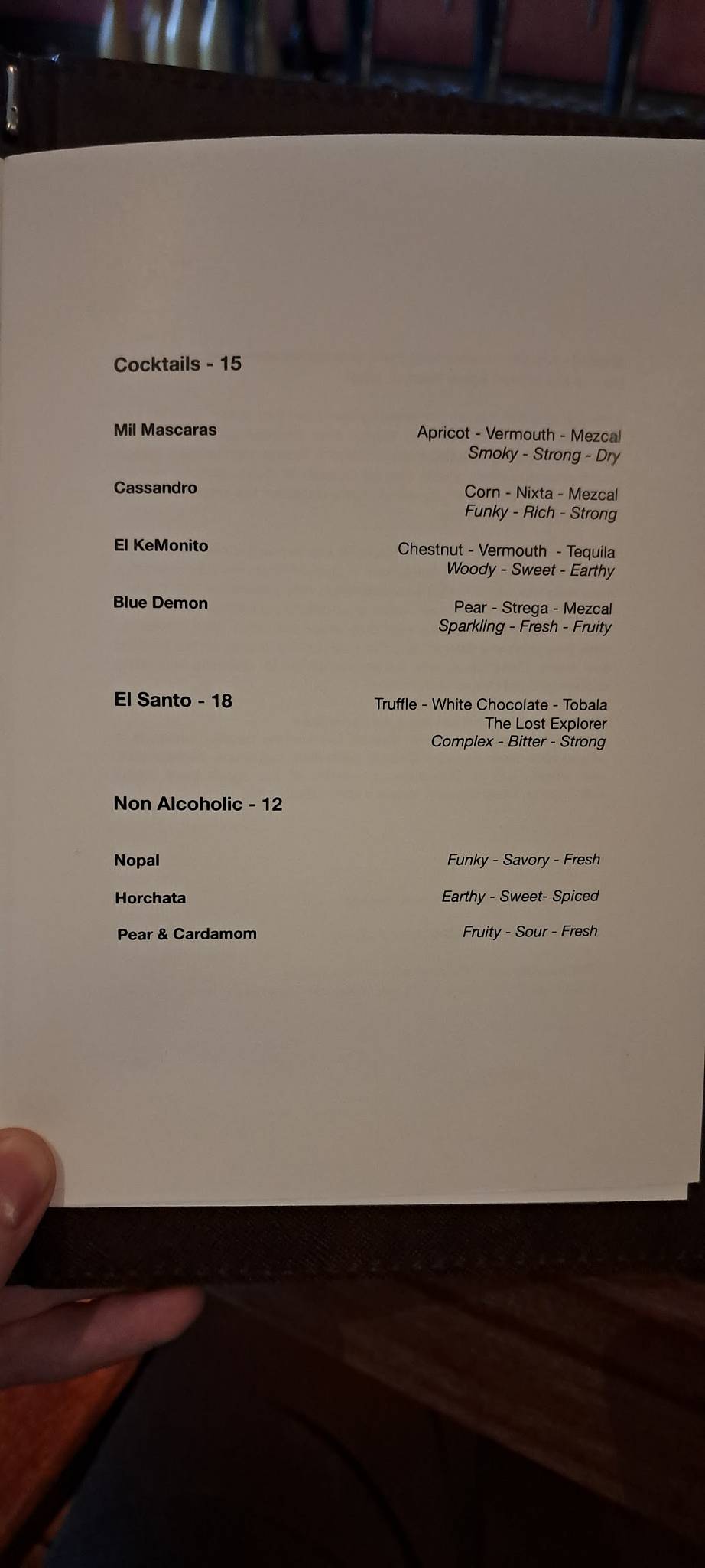 Menu at Masa - Mezcaleria & Antojitos, Rotterdam