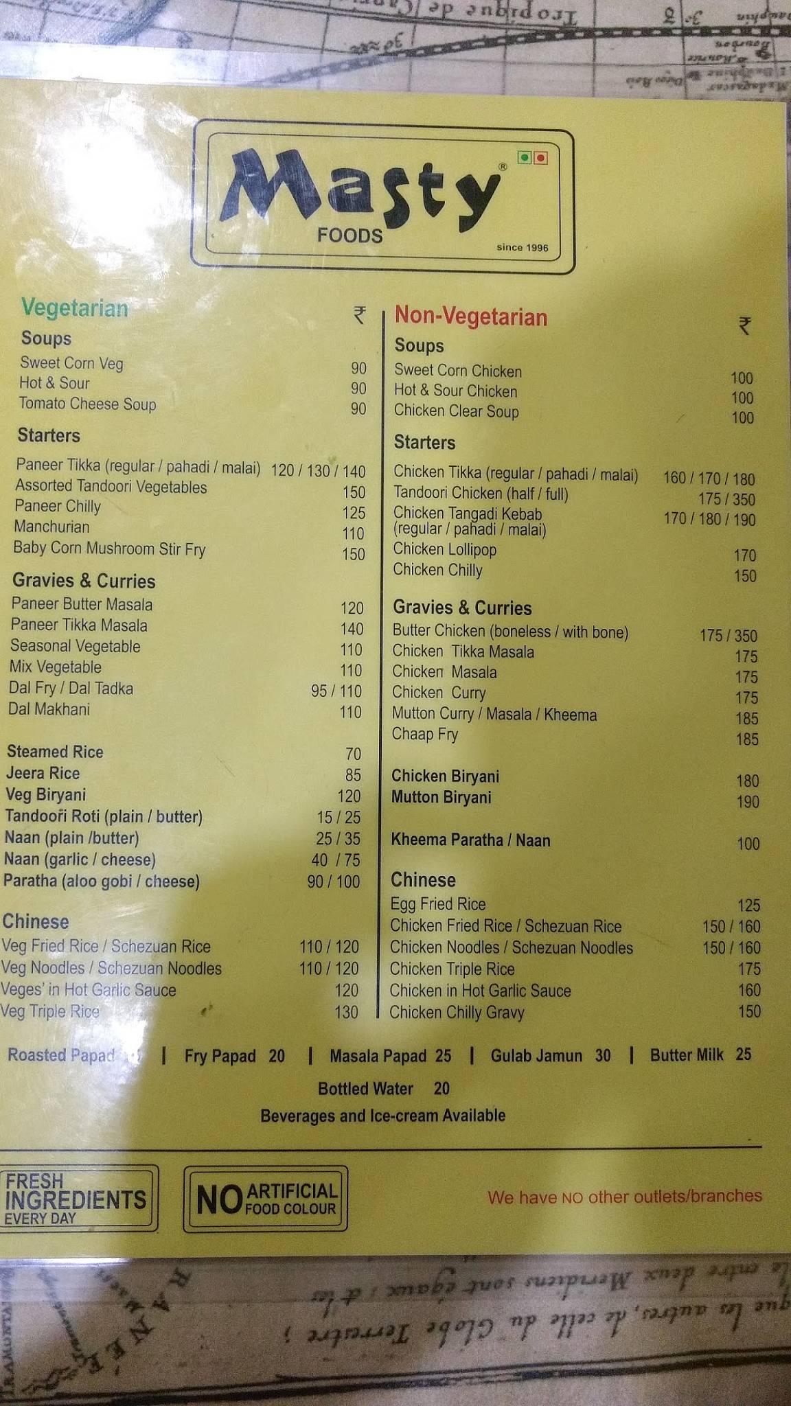Menu at Masty Foods - The Original, Ahmedabad, 105