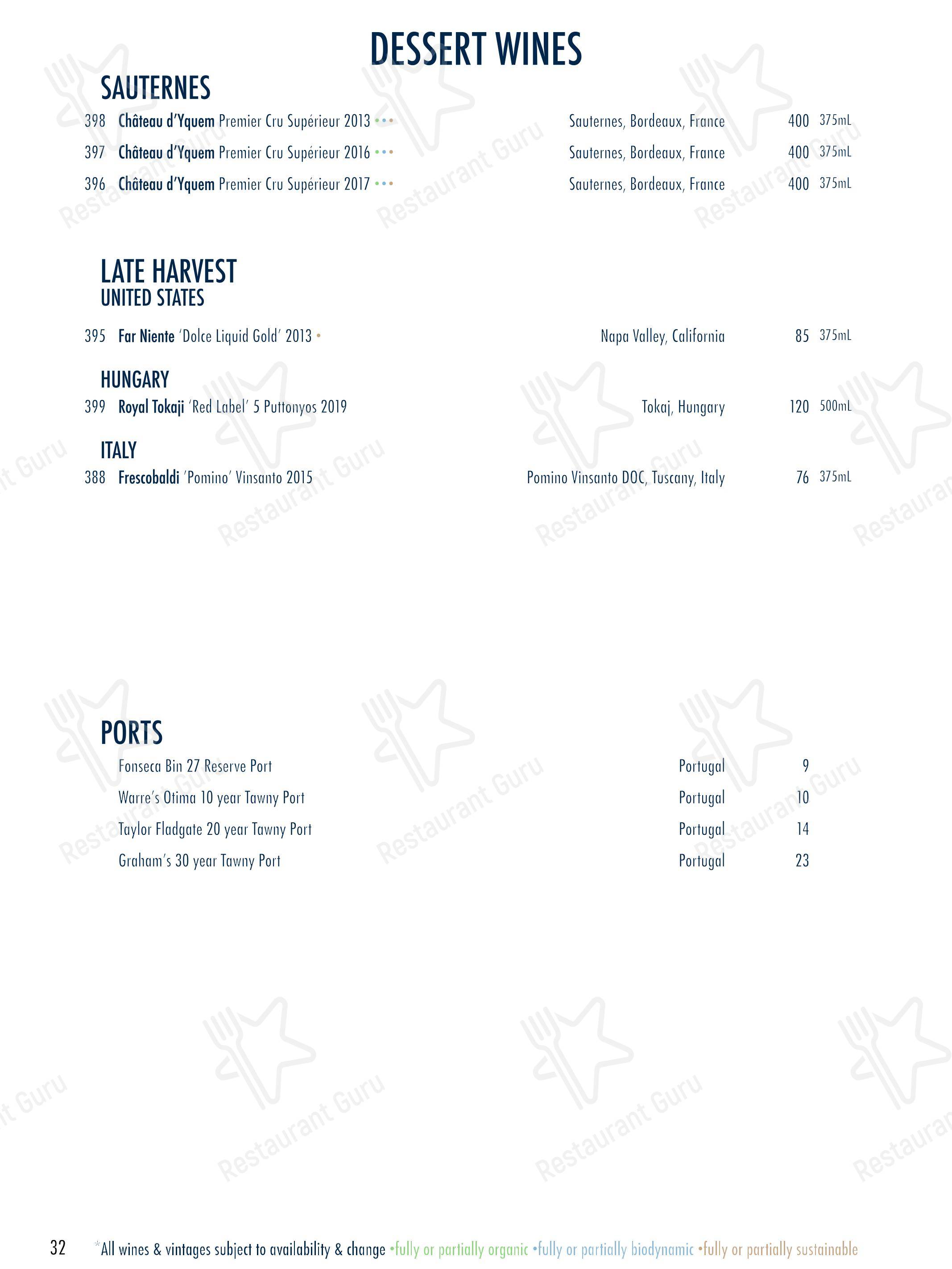 Menu at Matunuck Oyster Bar, South Kingstown, 629 Succotash Rd