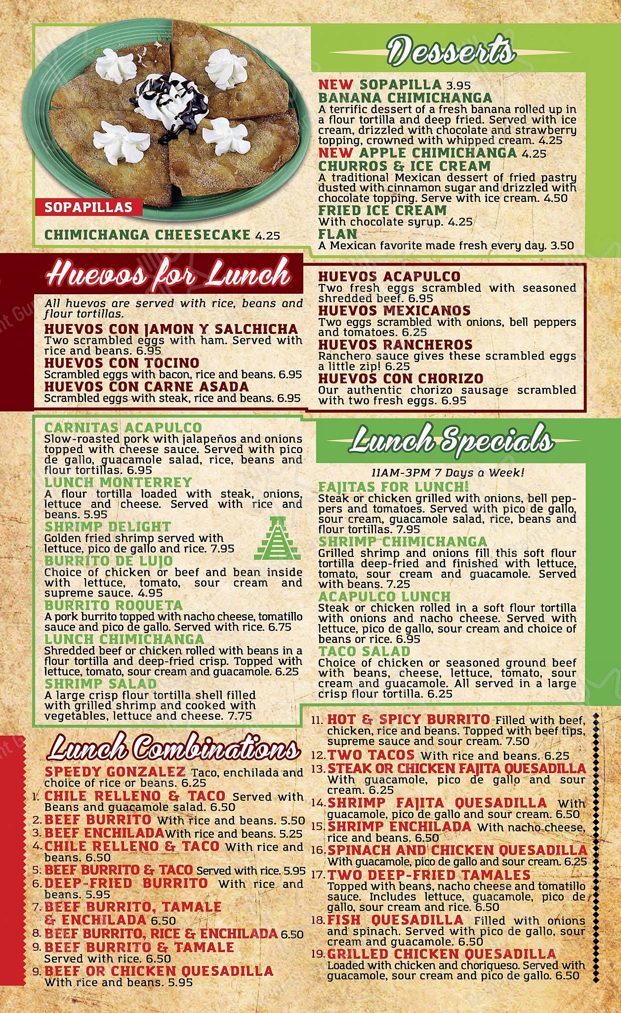 Menu at Maya Mexican Restaurant, Milford